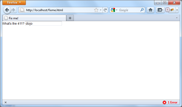 Debugging Tutorial — The Dojo Toolkit Reference Guide